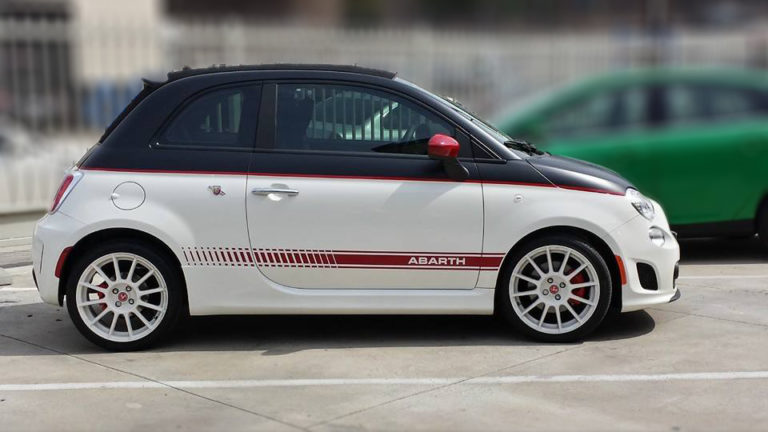 2014 Fiat Abarth - (wrap with 3m satin black with red edge stripes)